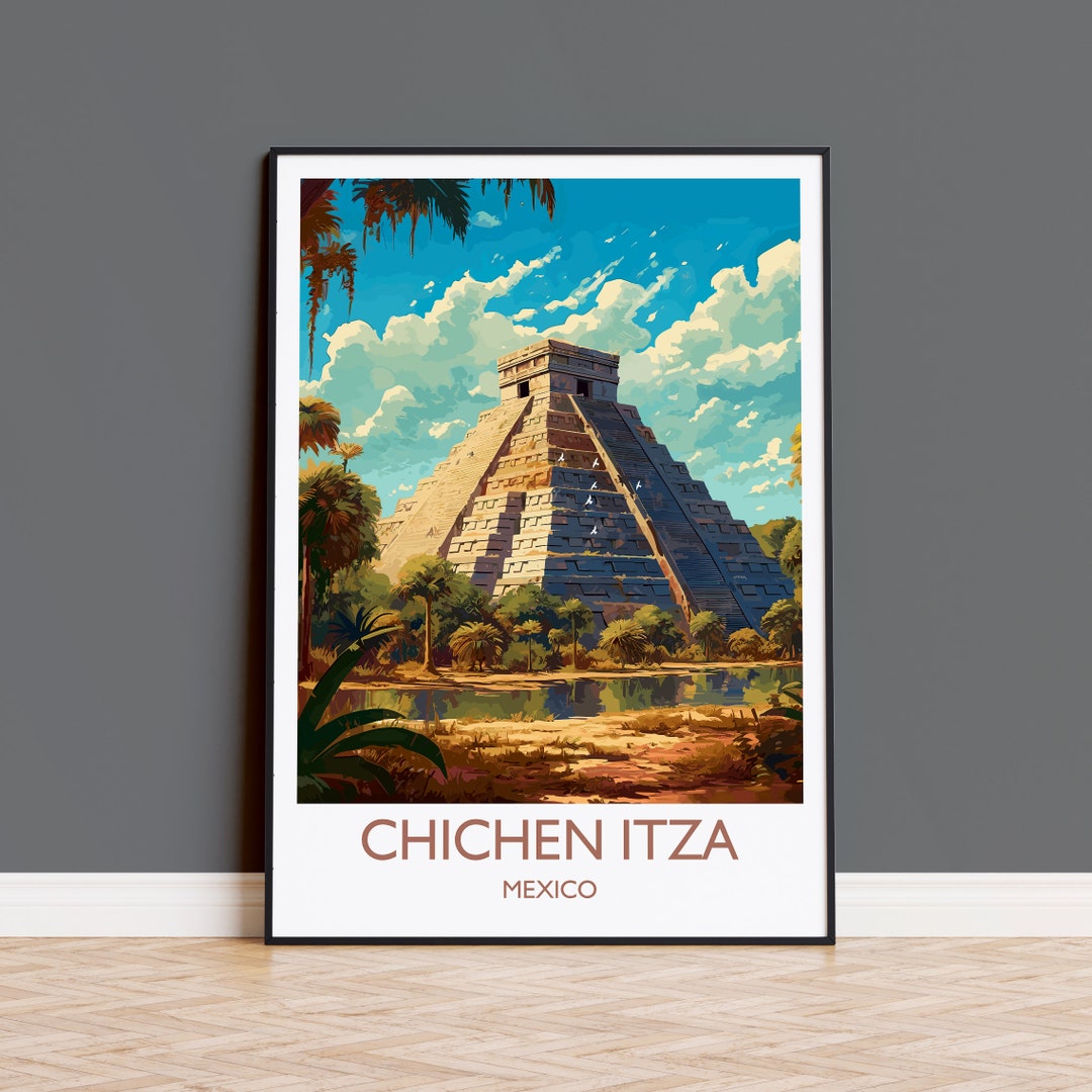 Chichen Itza Poster, Travel Print of Chichen Itza, Mexico, Chichen Itza ...