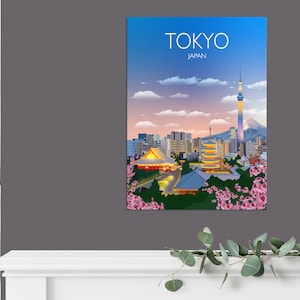 Travel Poster of Tokyo, Travel Print of Tokyo, City of Tokyo, Japan ...
