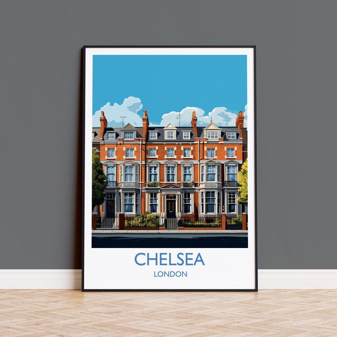 Chelsea Travel Poster Wall Art, Travel Print of Chelsea, London Poster ...