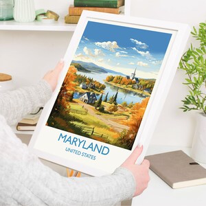 Maryland Poster, Travel Print of Maryland, Maryland State, USA, Travel ...