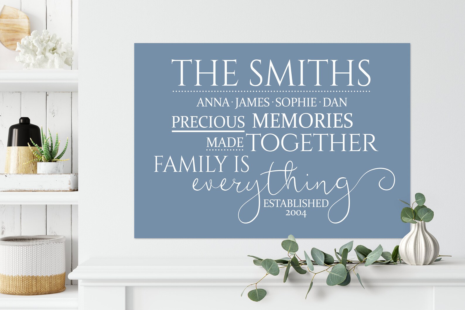 Personalised Family Word Art Gift for Family Canvas Digital - Etsy