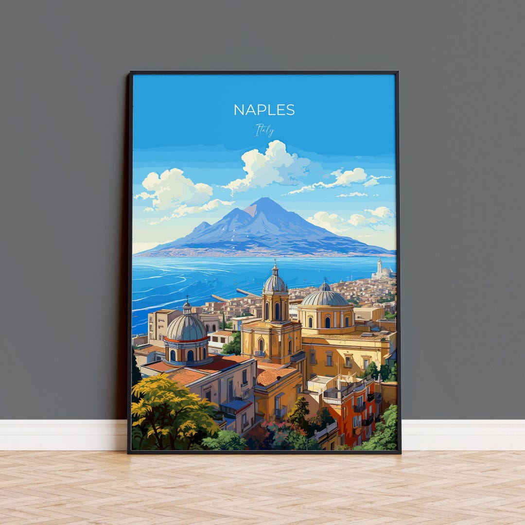 Naples Travel Print, Travel Poster of Naples , Italy, City of Naples ...