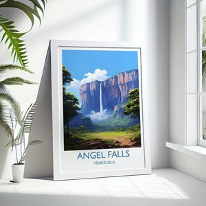 Angel Falls Poster, Travel Print of Angel Falls, Venezuela Art, Angel ...