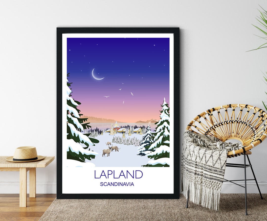 Lapland Poster, Lapland Travel Print, Christmas Gift, Wedding Gift - Etsy