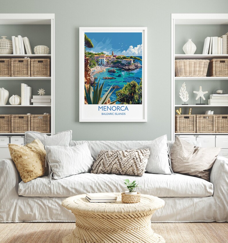 Menorca Travel Print, Travel Poster of Menorca, Balearic Islands Art ...