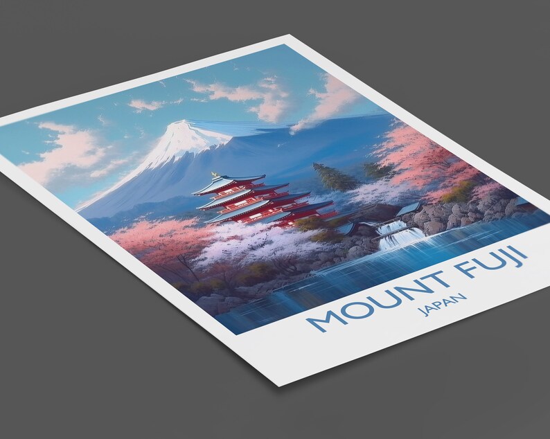 Mount Fuji Poster Travel Print of Mount Fuji Japan Wall - Etsy