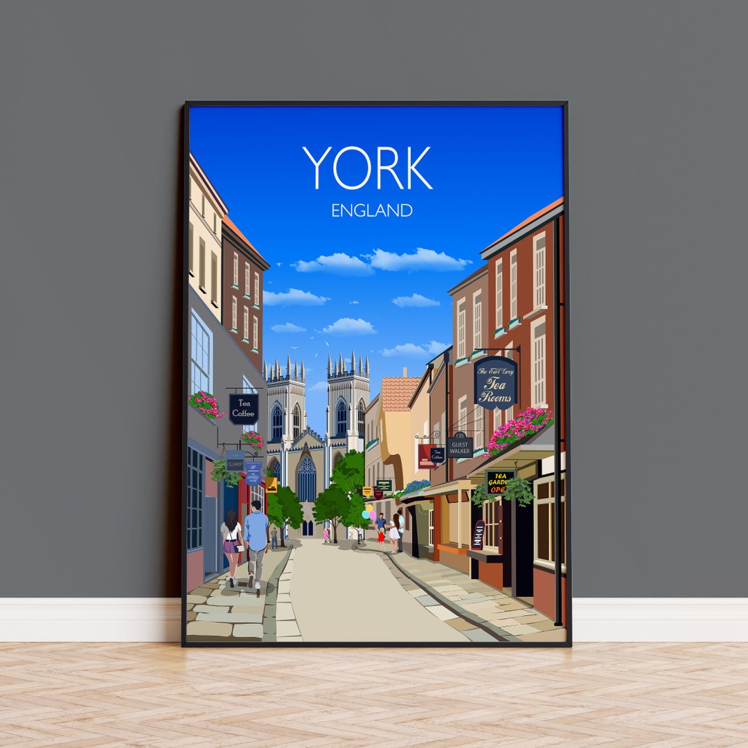 York Travel Print, York Poster, York, England, UK Travel Poster - Etsy