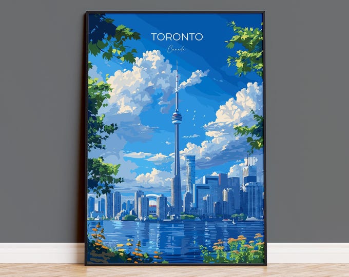 Toronto Travel Poster, Canada Cityscape Art, Home Decor Wall Art, Gift ...