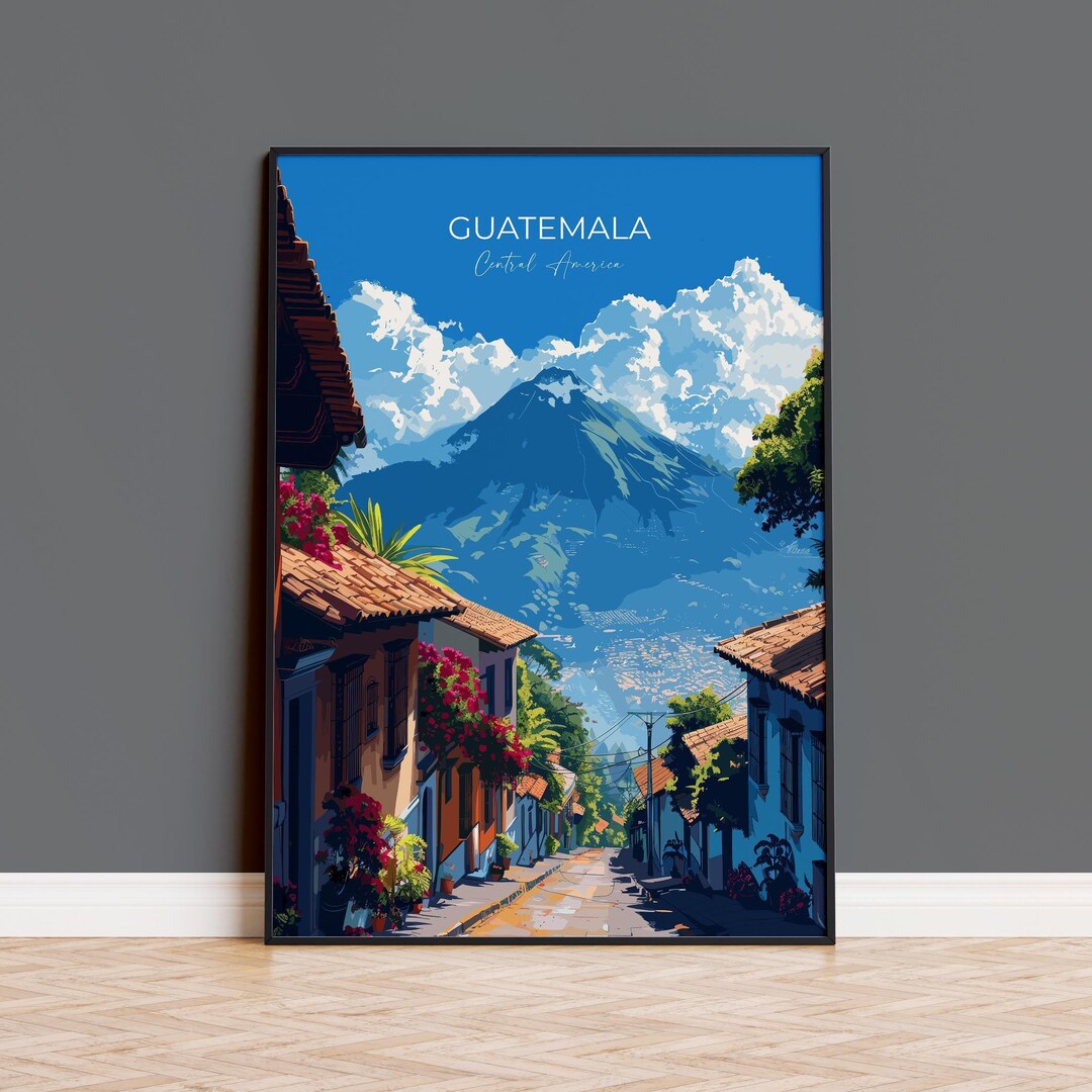Guatemala Travel Poster, Travel Print of Guatemala, Central America ...