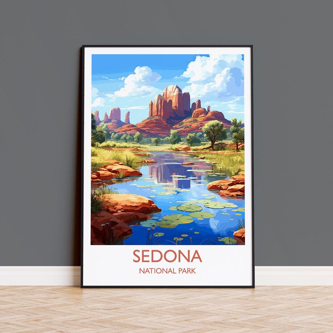 Sedona Poster, Travel Print of Sedona National Park, Arizona, USA ...