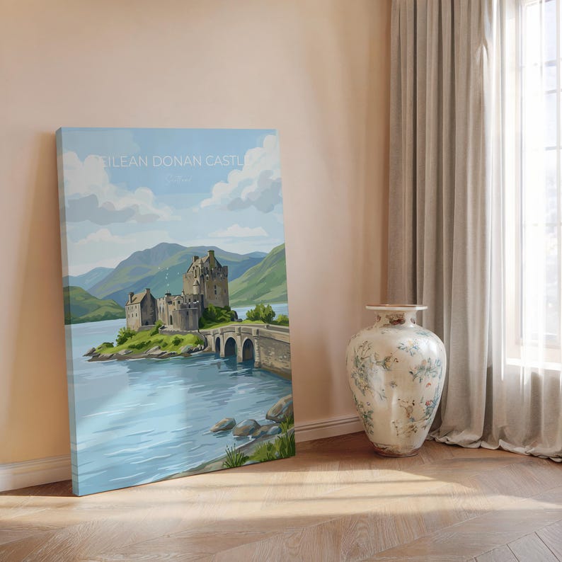 Eilean Donan Castle Scotland Travel Print, Scottish Highlands Castle ...