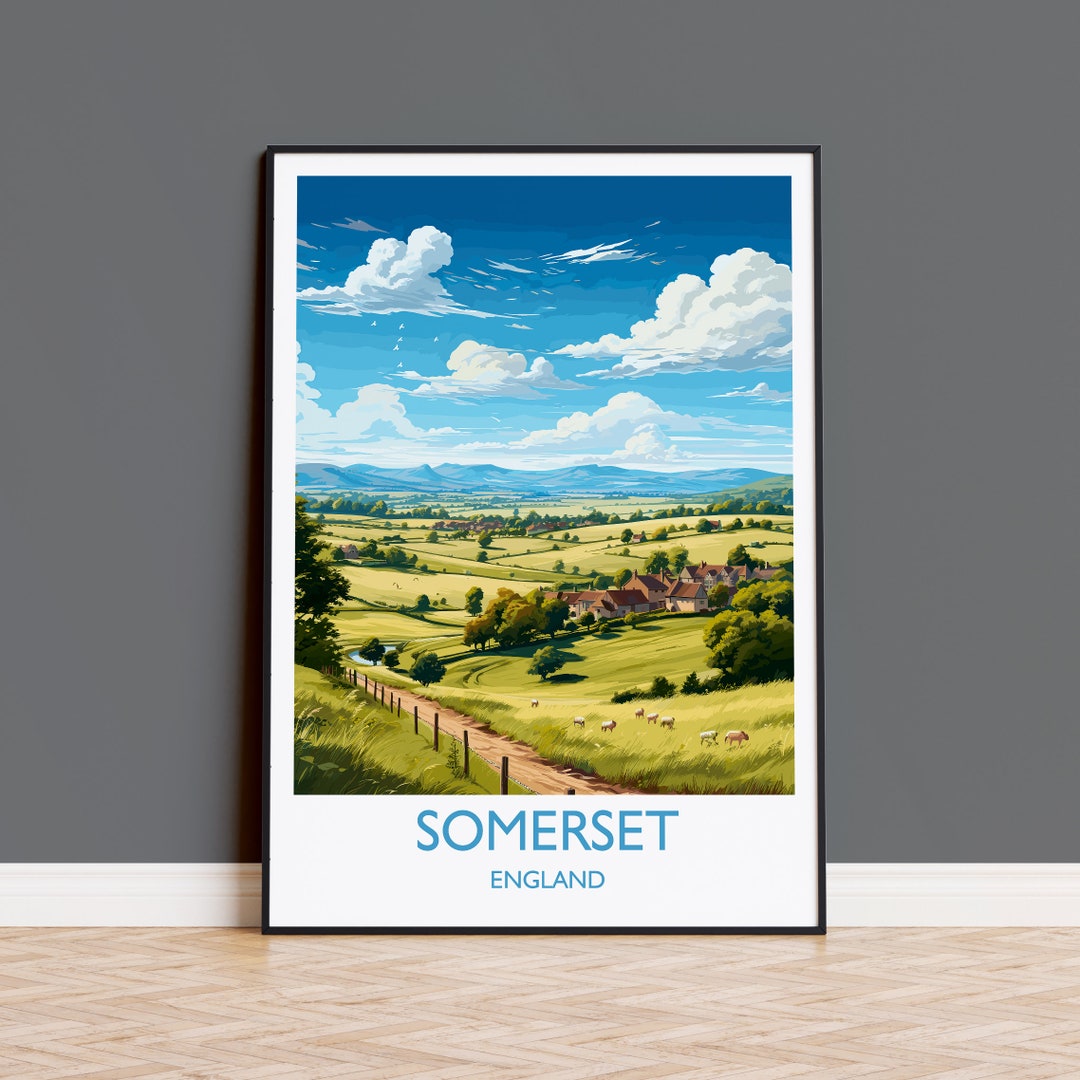 Somerset Poster Wall Art, Travel Print of Somerset, England, Somerset ...