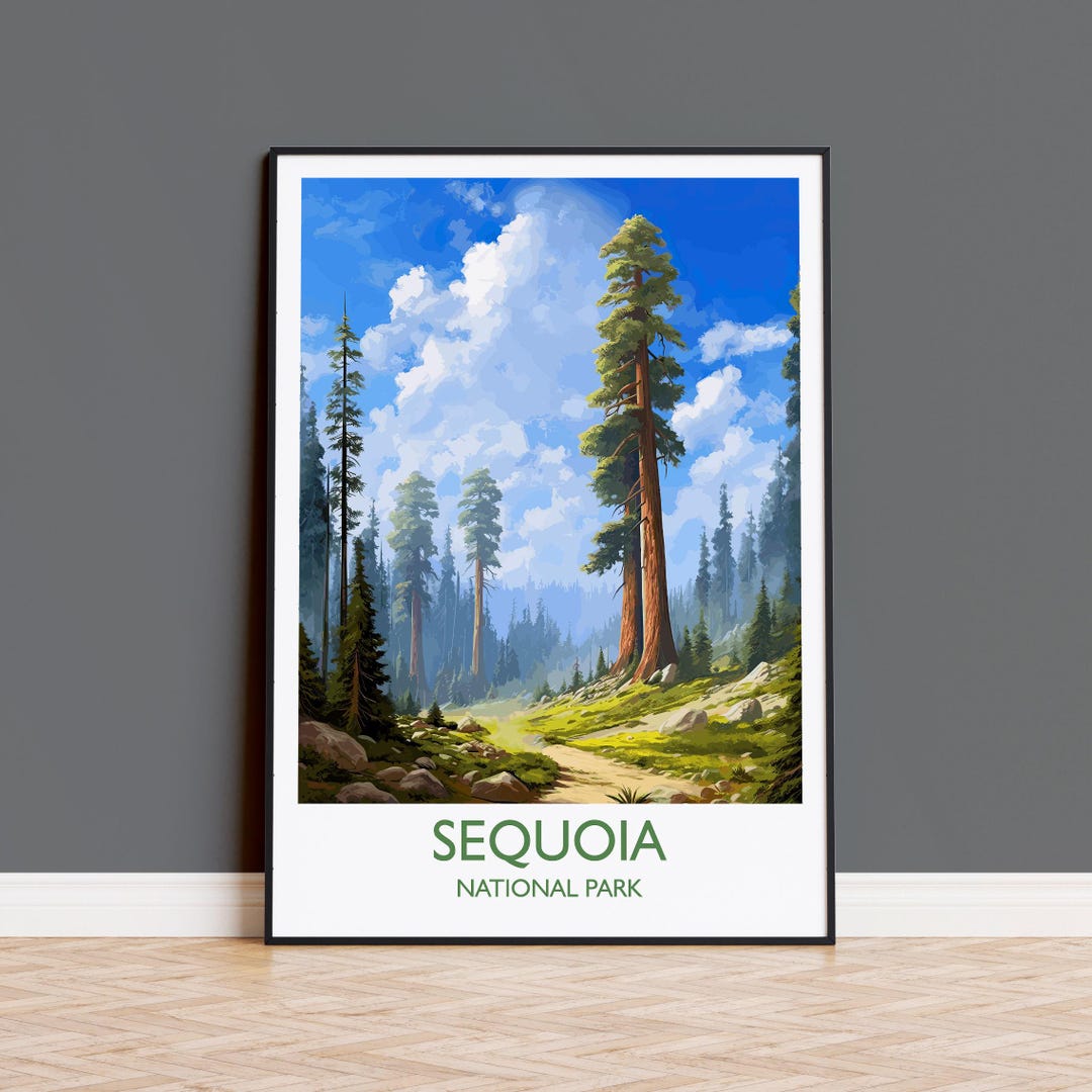 Sequoia Poster, Travel Print of Sequoia National Park, California, USA ...