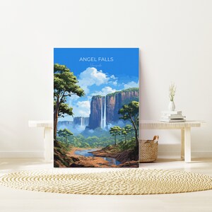 Angel Falls Print, Travel Poster of Angel Falls, Venezuela Art, Angel ...