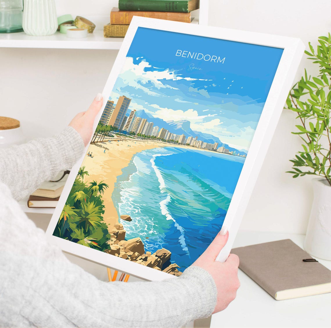 Benidorm Travel Print Wall Art, Travel Poster of Benidorm, Spain ...