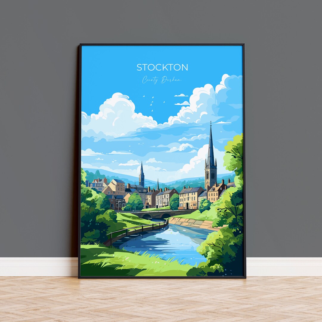 Stockton Print Travel Wall Art, Travel Poster of Stockton on Tees ...