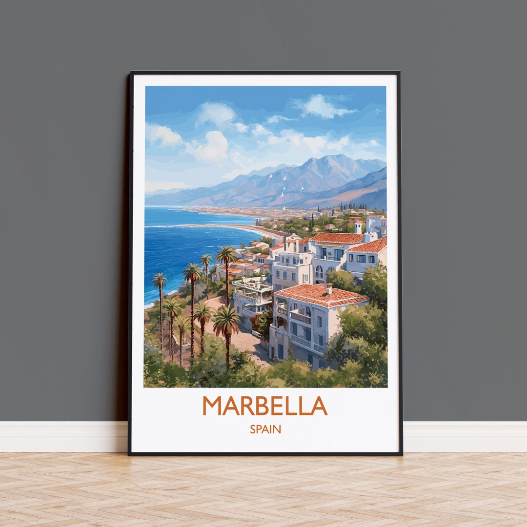 Marbella Travel Print, Travel Poster of Marbella, Spain, Marbella Art ...