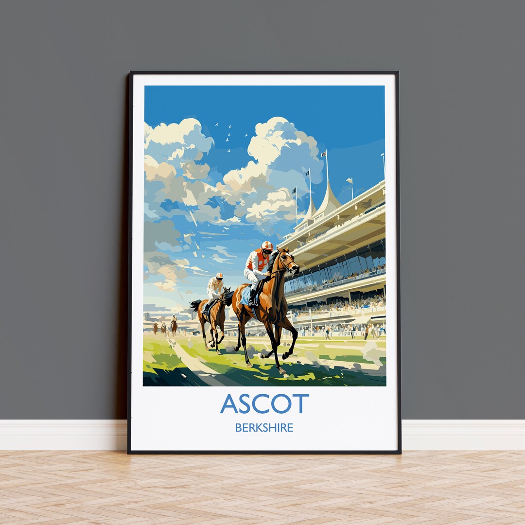 Ascot Travel Poster Wall Art, Travel Print of Ascot, Berkshire, England ...