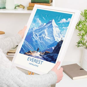 Everest Travel Poster, Travel Print of Everest, Everest Gift, Himalayas ...