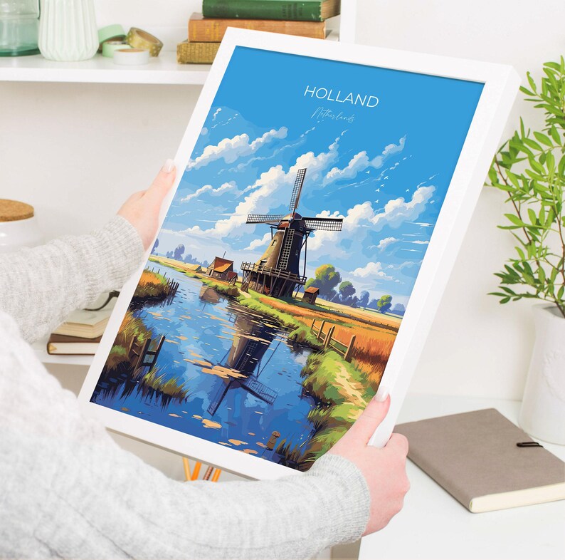 Holland Travel Poster, Travel Print of Holland, Netherlands, Dutch Art ...