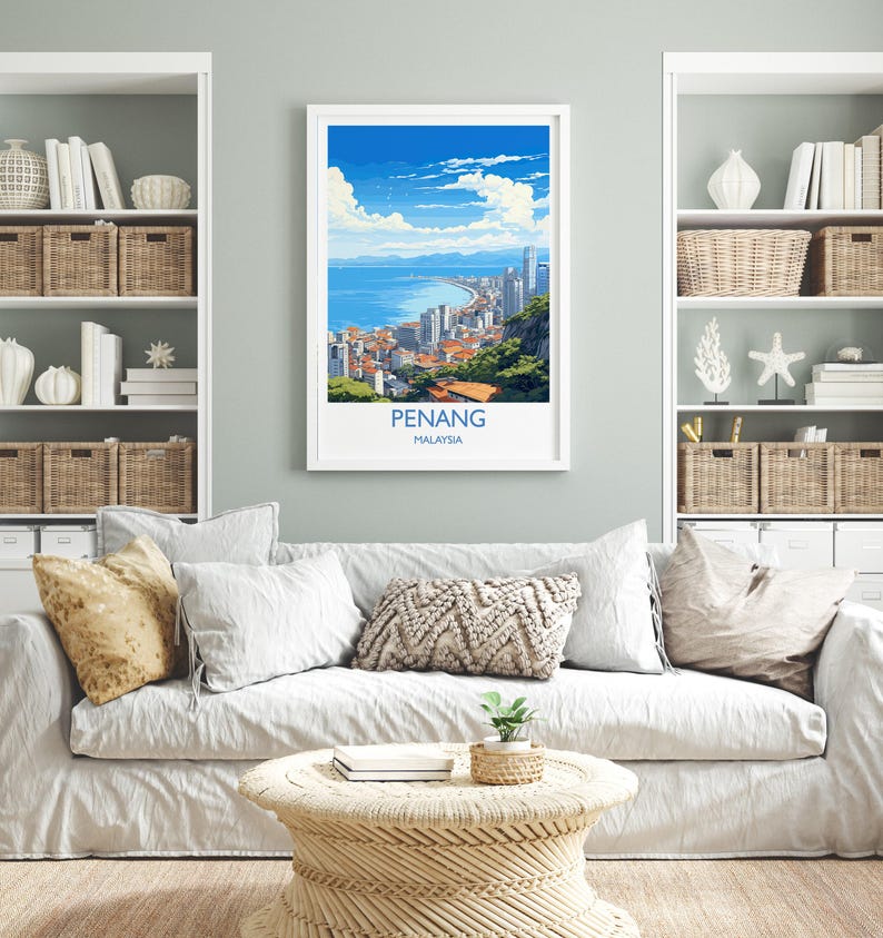 Penang Travel Poster Wall Art, Travel Print of Penang, Malaysia, Penang ...