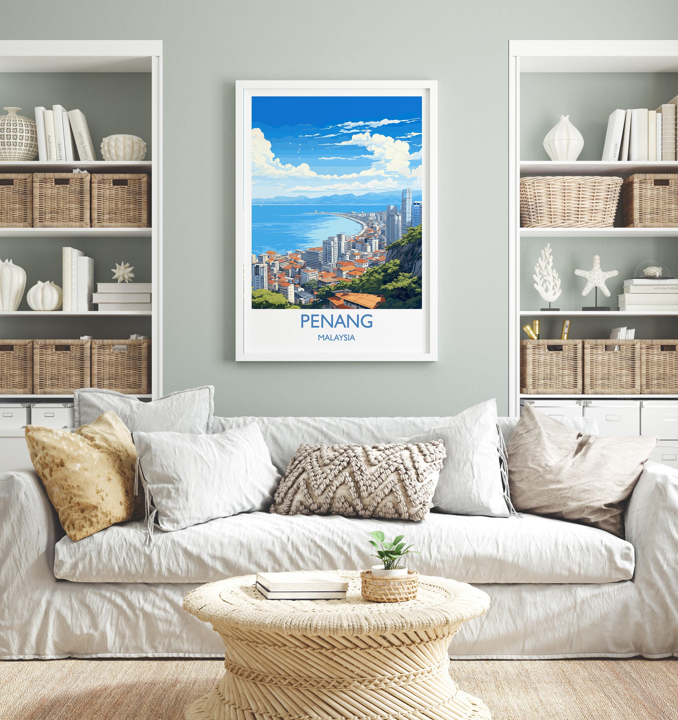 Penang Travel Poster Wall Art, Travel Print of Penang, Malaysia, Penang ...