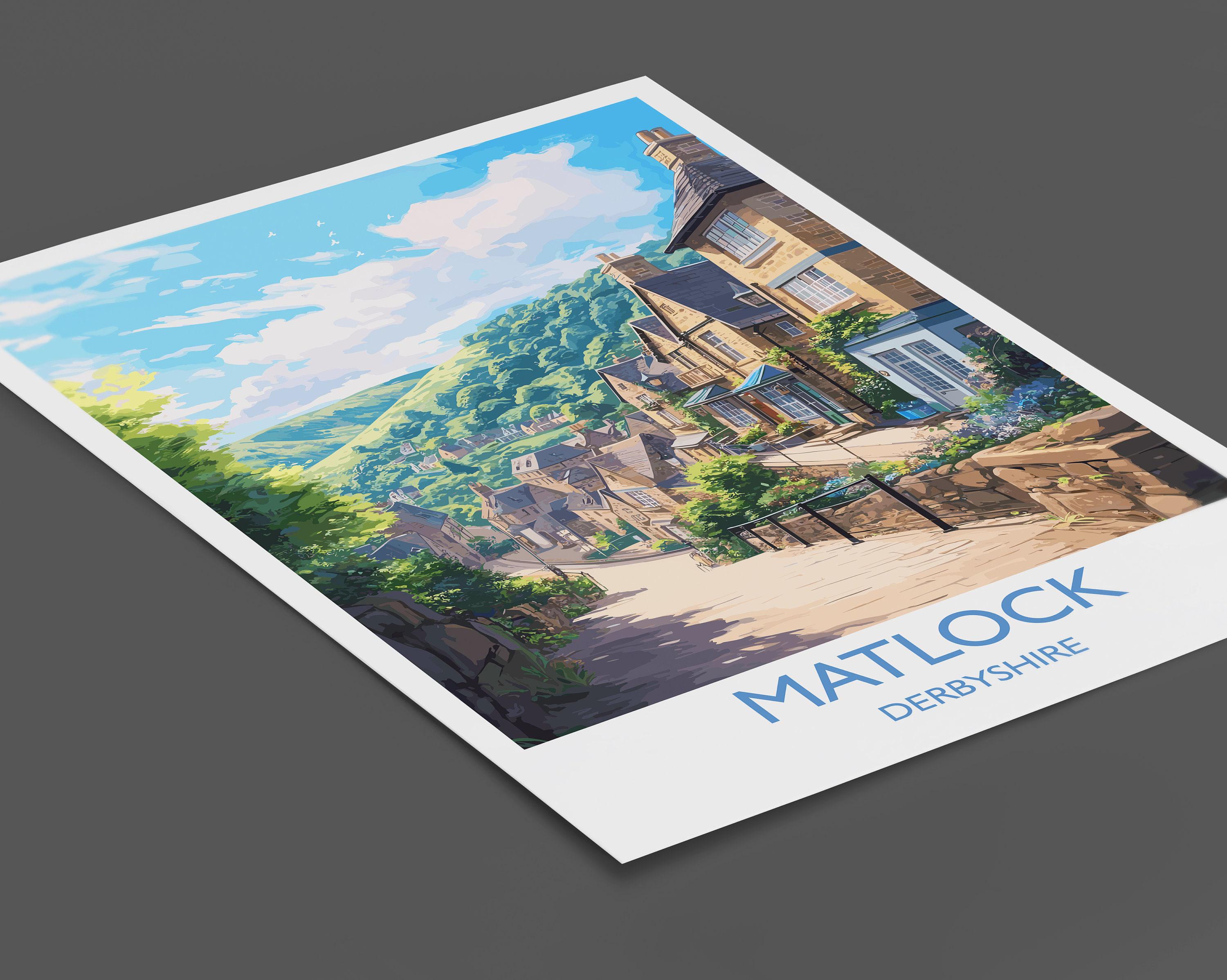 Matlock Travel Poster, Matlock Travel Print, England, Derbyshire Art ...