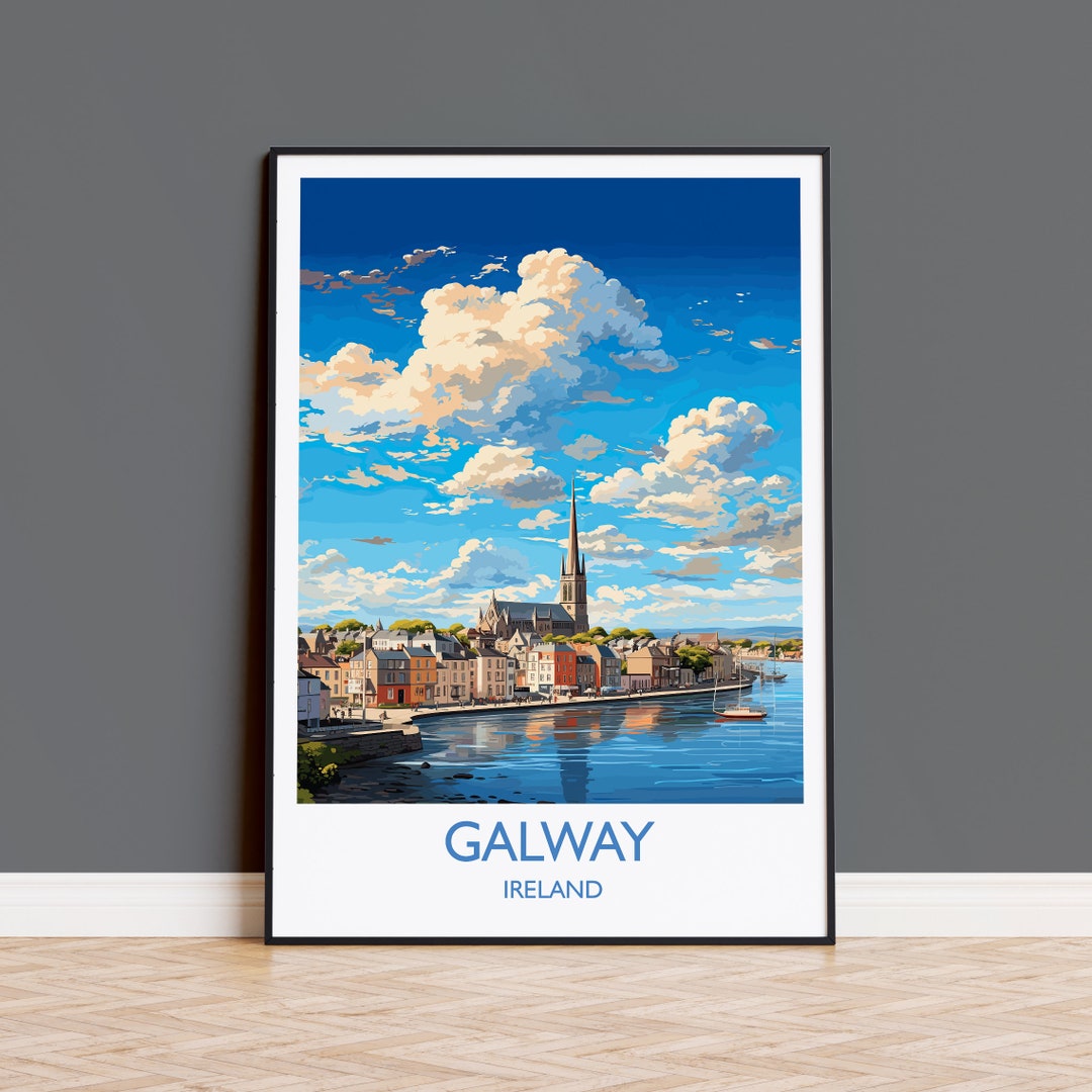 Galway Wall Art Poster, Travel Print of Galway, Ireland, Galway Art ...