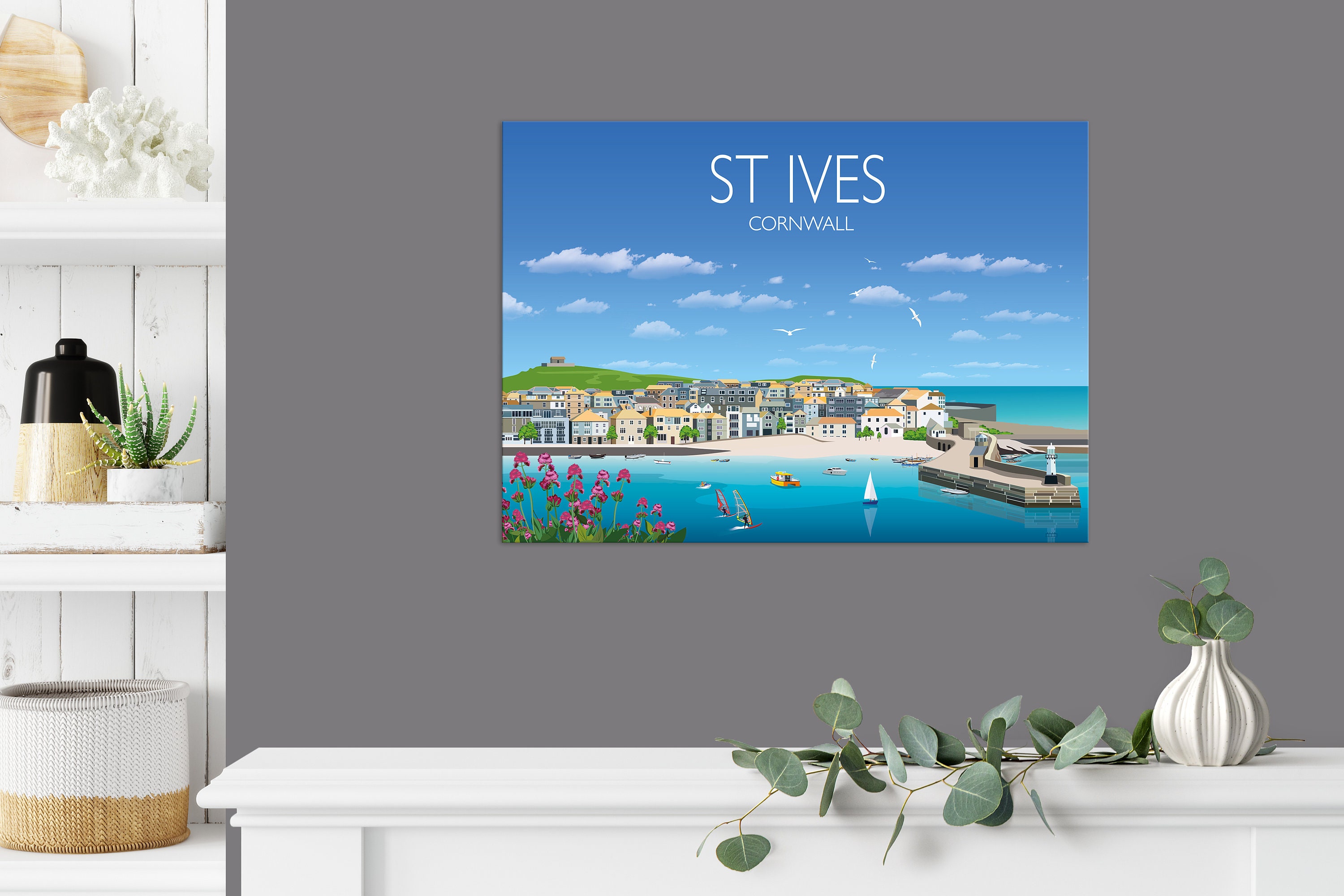 Travel Poster of St Ives Travel Print of St Ives Cornwall - Etsy