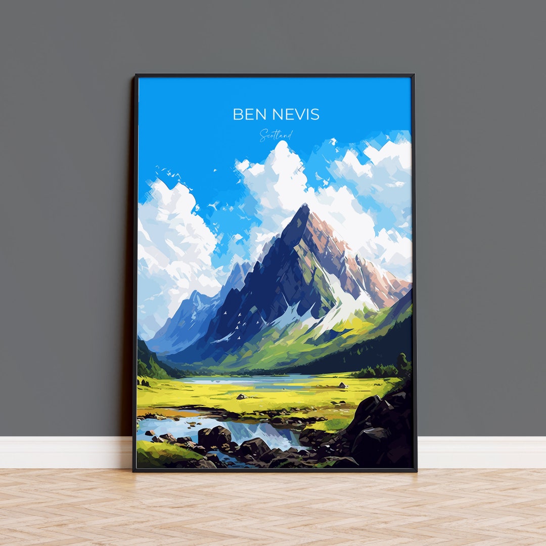 Ben Nevis Travel Print, Travel Poster of Ben Nevis, Ben Nevis Gift ...