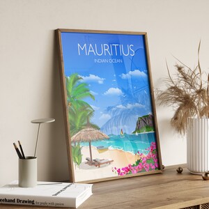 Mauritius Travel Poster Wall Art, Travel Print of Mauritius, Indian ...