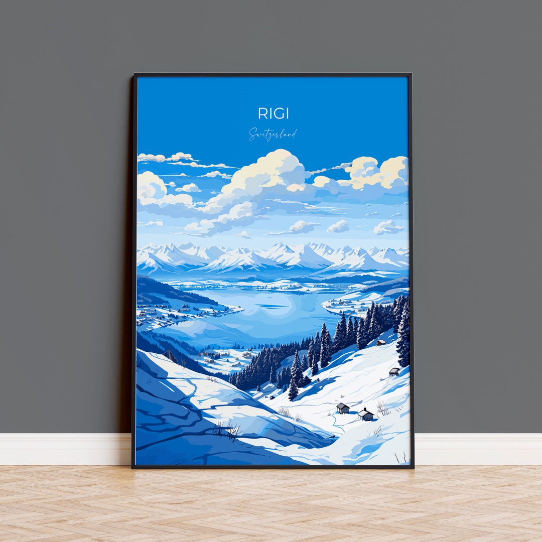 Rigi Wall Art Travel Poster, Travel Print of Rigi, Ski Poster, Rigi Art ...