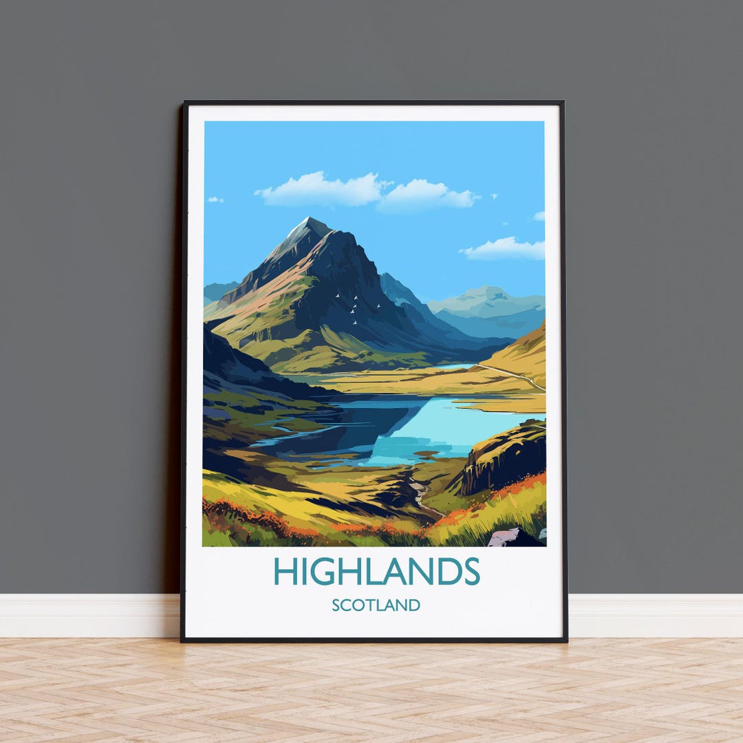 Scottish Highlands Poster, Travel Print of Highlands, Highlands Gift ...