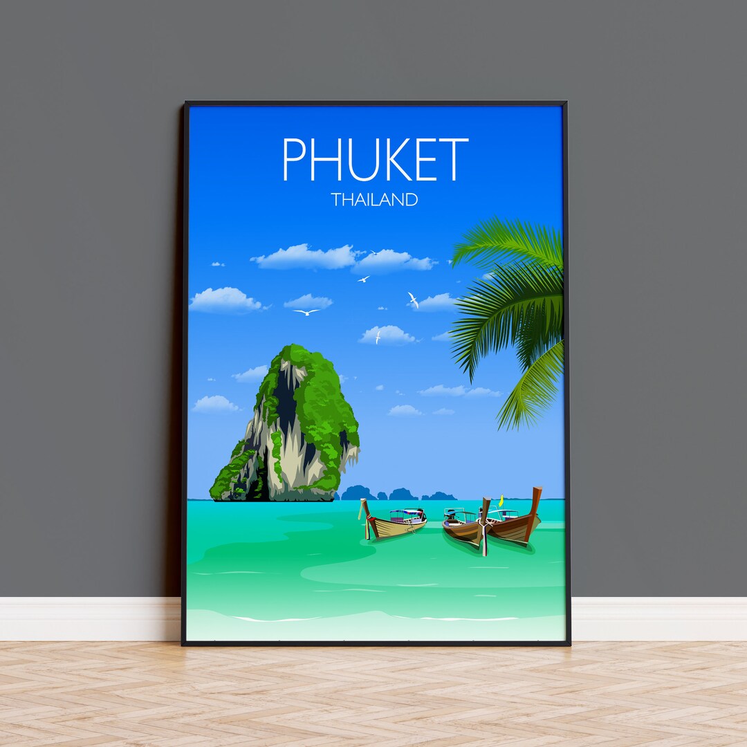 Phuket Travel Poster Wall Art, Travel Print of Phuket, Phuket Art ...