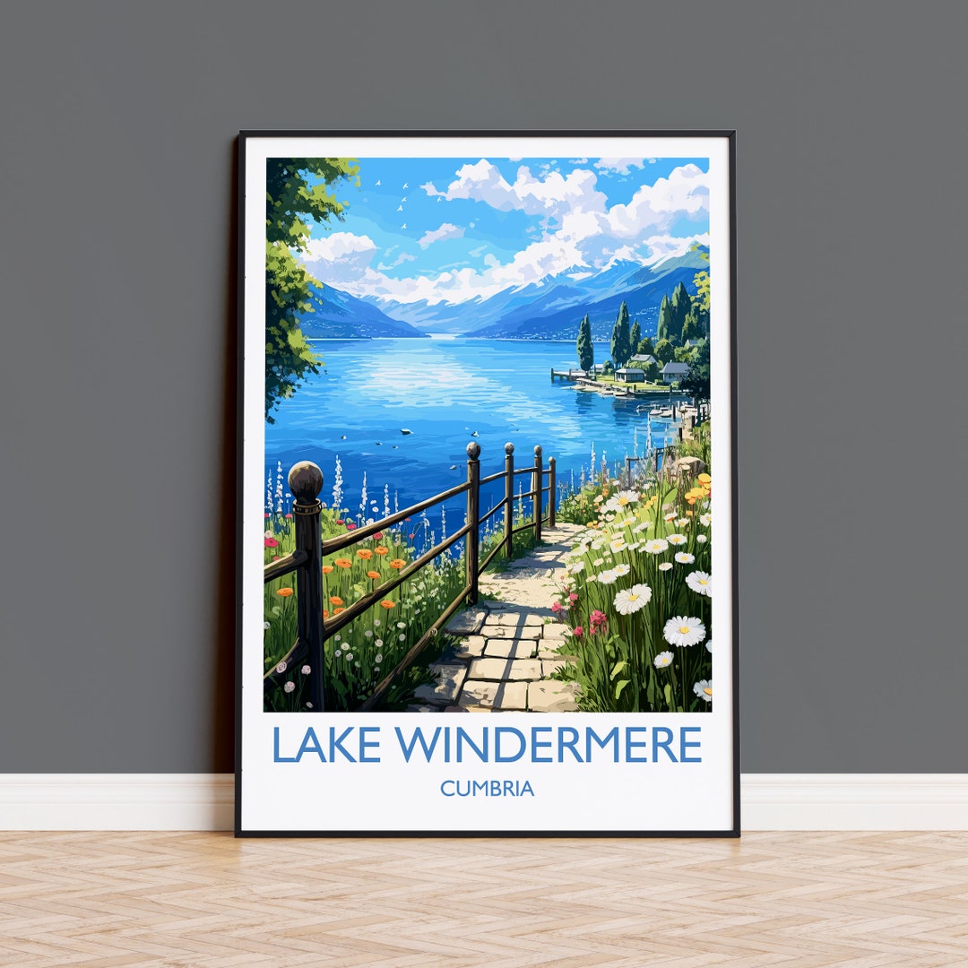 Lake Windermere Travel Poster, Lake Windermere Travel Print, England ...