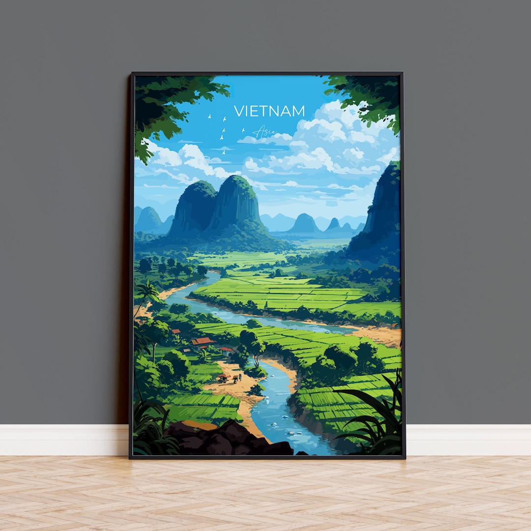 Vietnam Print, Travel Poster of Vietnam, Asia, Vietnam Art, Vietnam ...