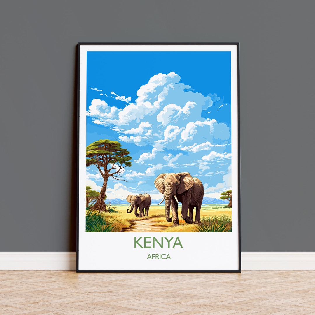 Kenya Travel Poster, Travel Print of Kenya, Kenya Gift, Africa, Africa ...