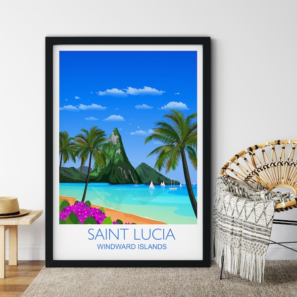 St Lucia Poster - Etsy