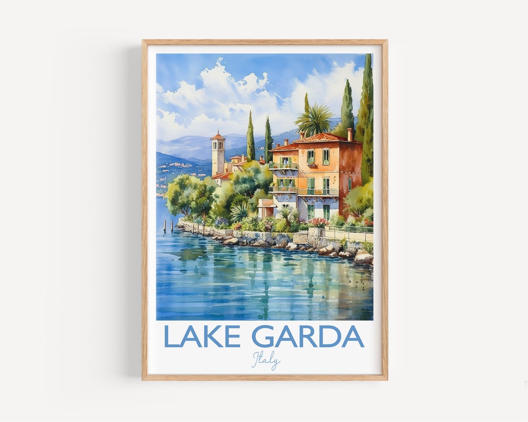 Lake Garda Print, Travel Poster of Lake Garda, Italy, Lake Garda Gift ...