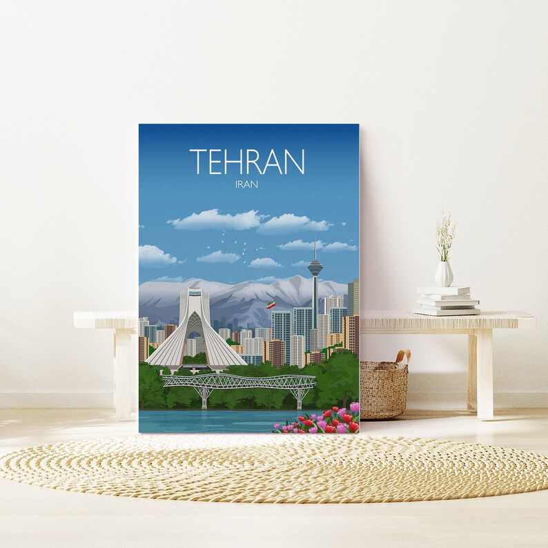 Travel Poster of Tehran, Travel Print of Tehran, Tehran, Iran, Iran ...
