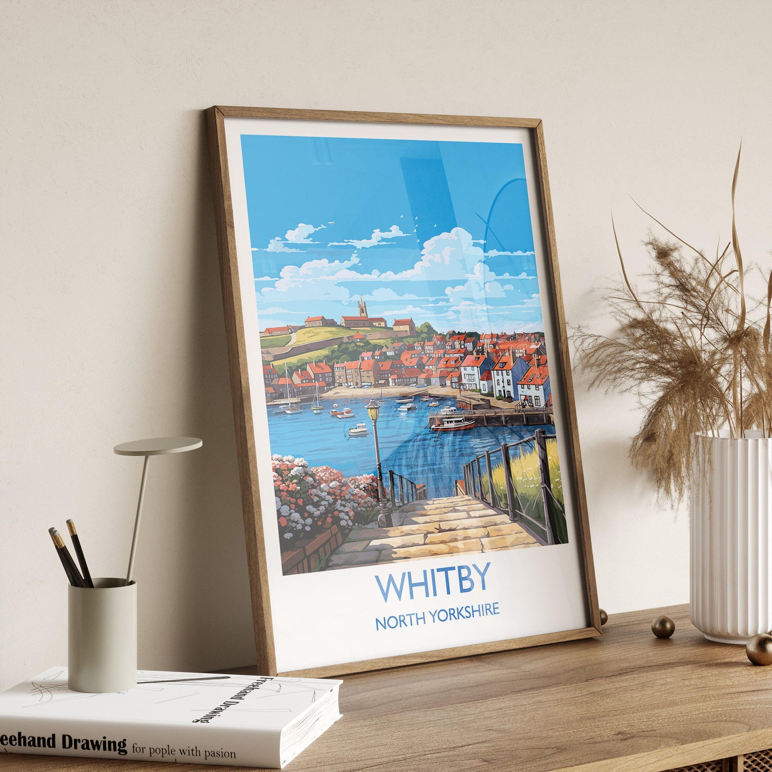 Whitby Travel Print, Travel Poster of Whitby, Yorkshire Gift, England ...