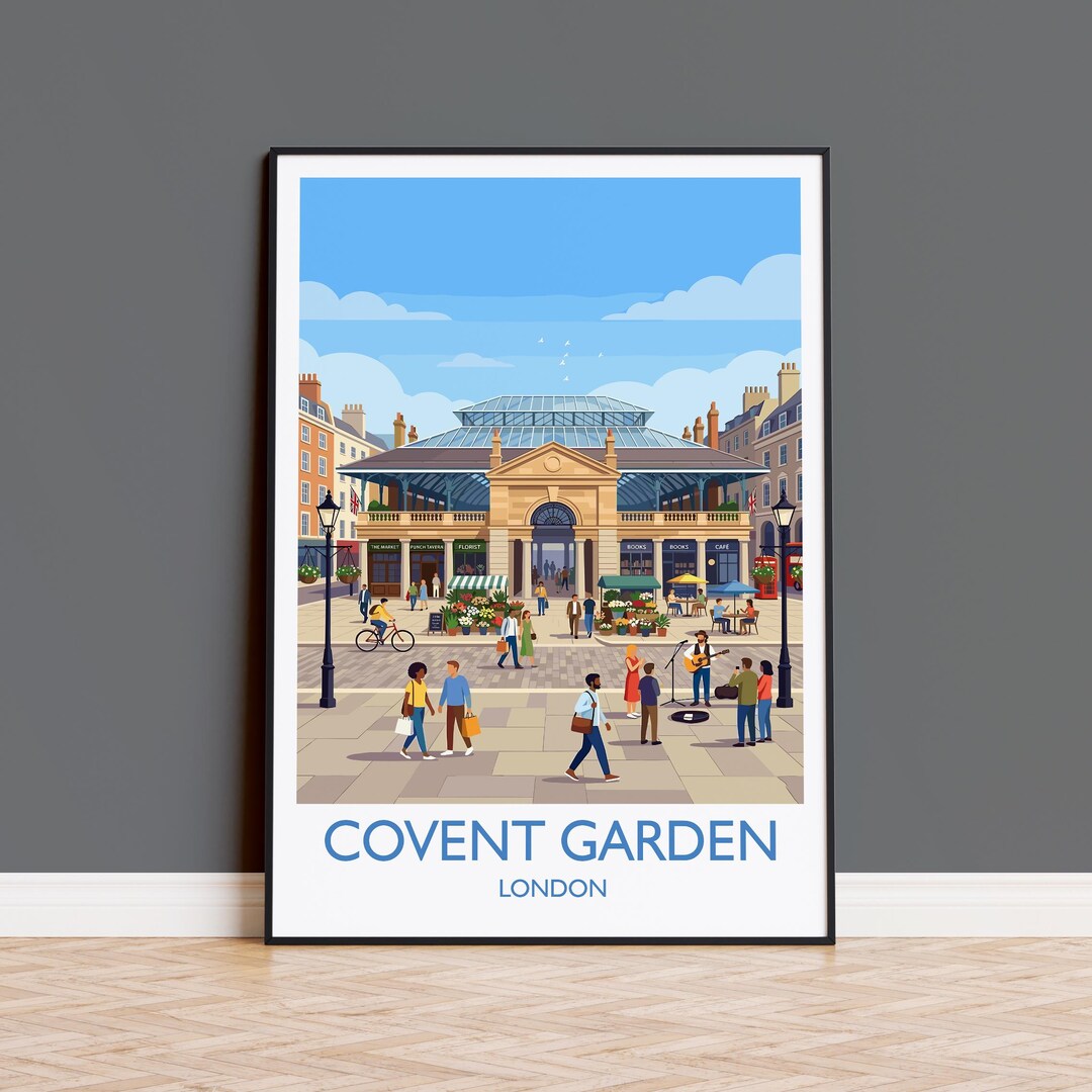 Covent Garden London Travel Poster, London Wall Art Print, Iconic ...