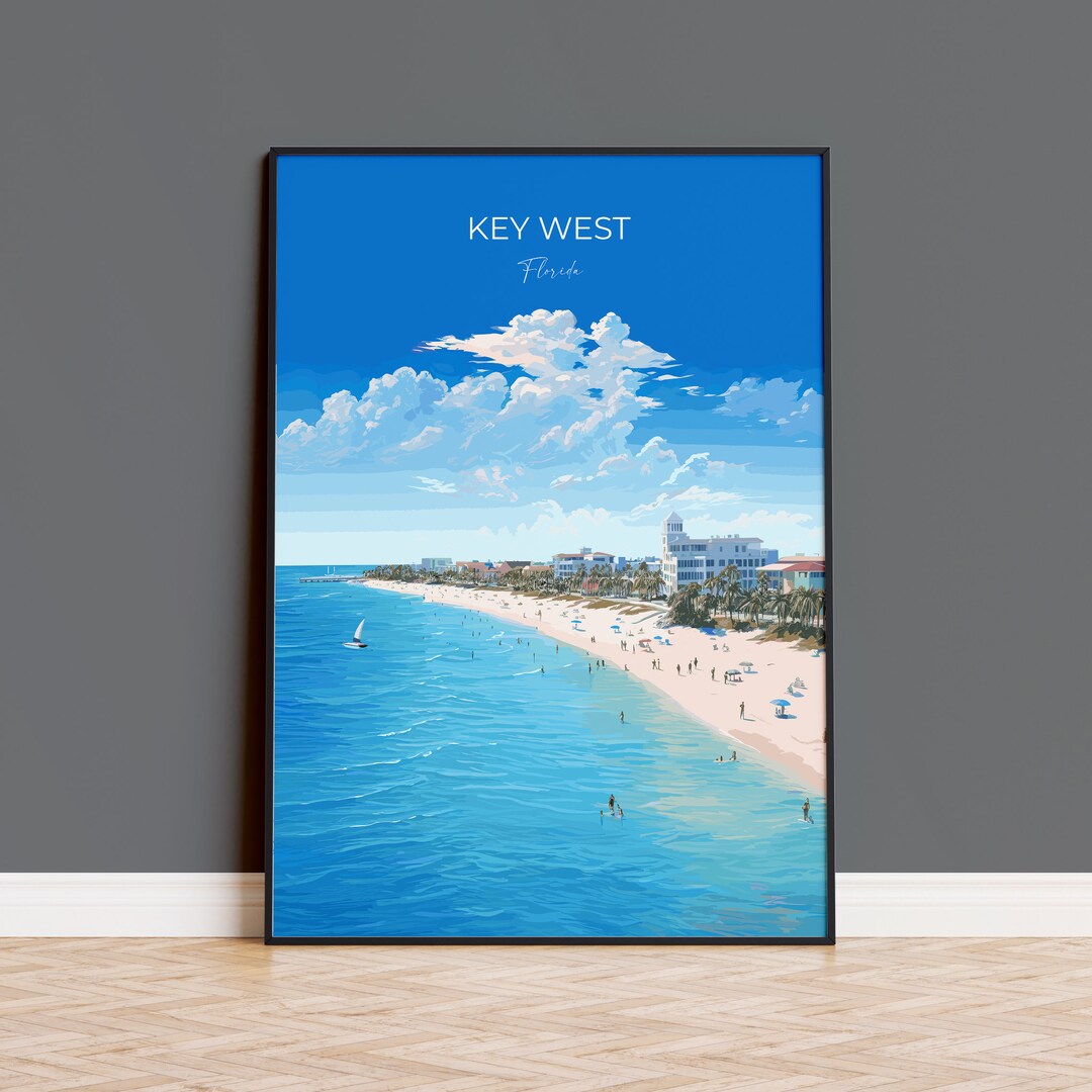 Key West Print, Travel Poster of Key West , Key West Gift, Florida Art ...