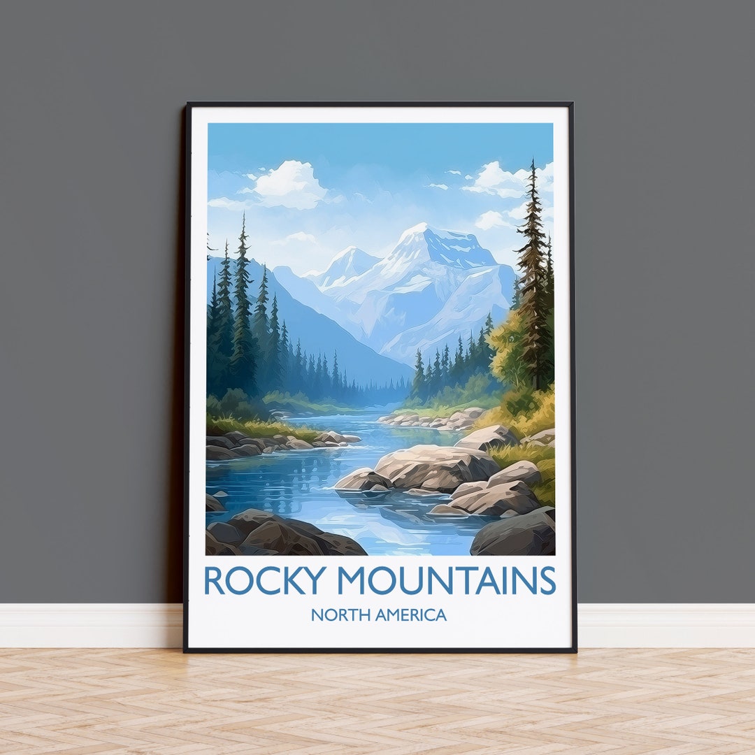 Rocky Mountains Poster Travel Print of Rocky Mountains North - Etsy