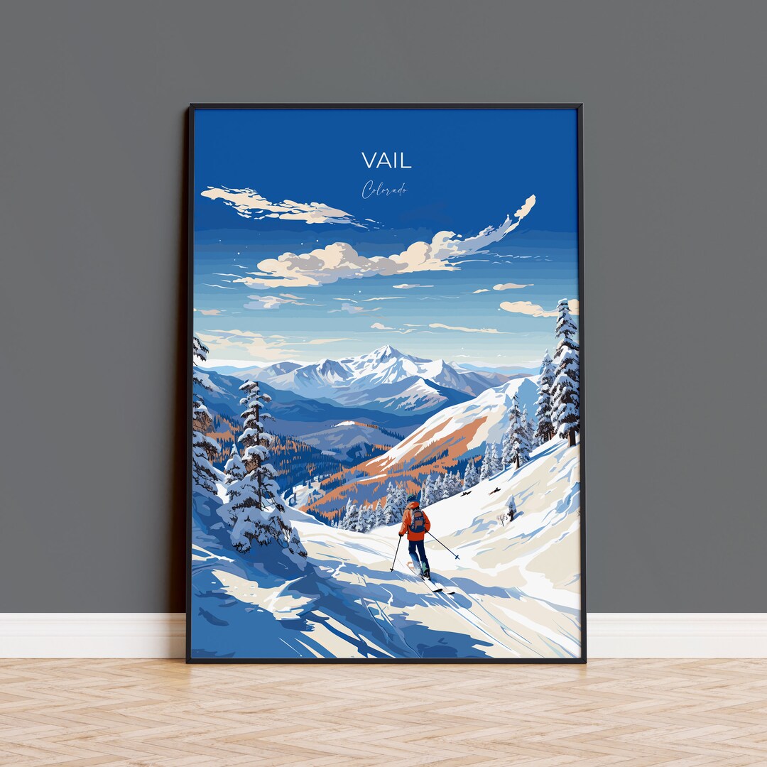 Vail Travel Poster Wall Art, Travel Print of Vail, Colorado, USA, Vail ...