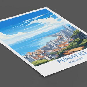 Penang Travel Poster Wall Art, Travel Print of Penang, Malaysia, Penang ...