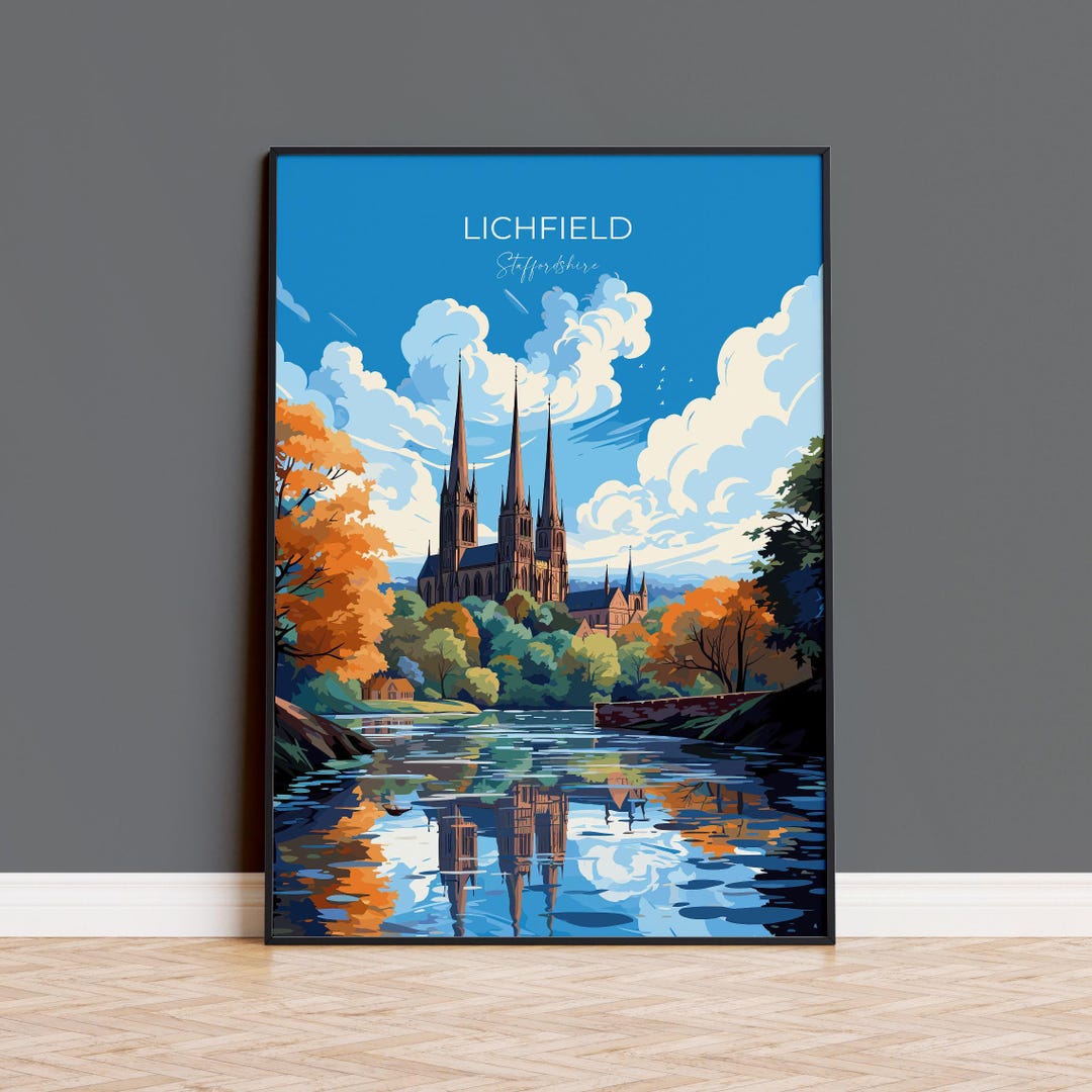 Lichfield Travel Poster, Travel Print of Lichfield, England ...
