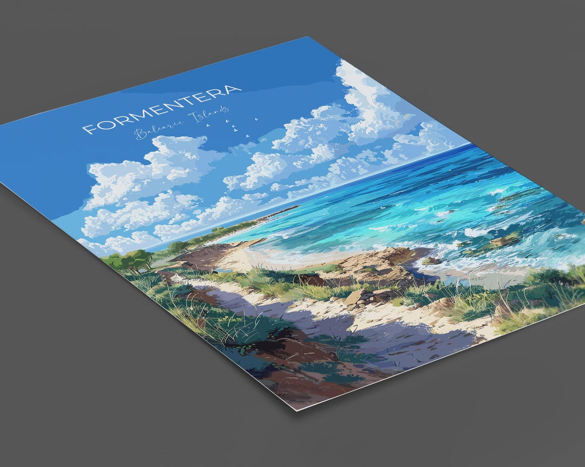 Formentera Travel Poster, Travel Print of Formentera, Balearic Islands ...