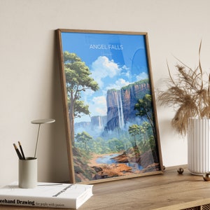 Angel Falls Print, Travel Poster of Angel Falls, Venezuela Art, Angel ...