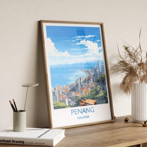 Penang Travel Poster Wall Art, Travel Print of Penang, Malaysia, Penang ...